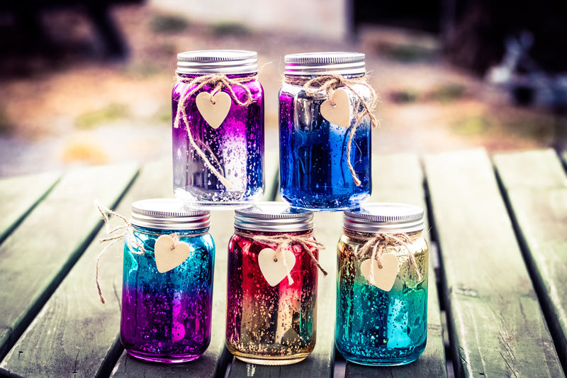 Swans Landing Apothecary rustic modern home decor and lighting sparkle jars